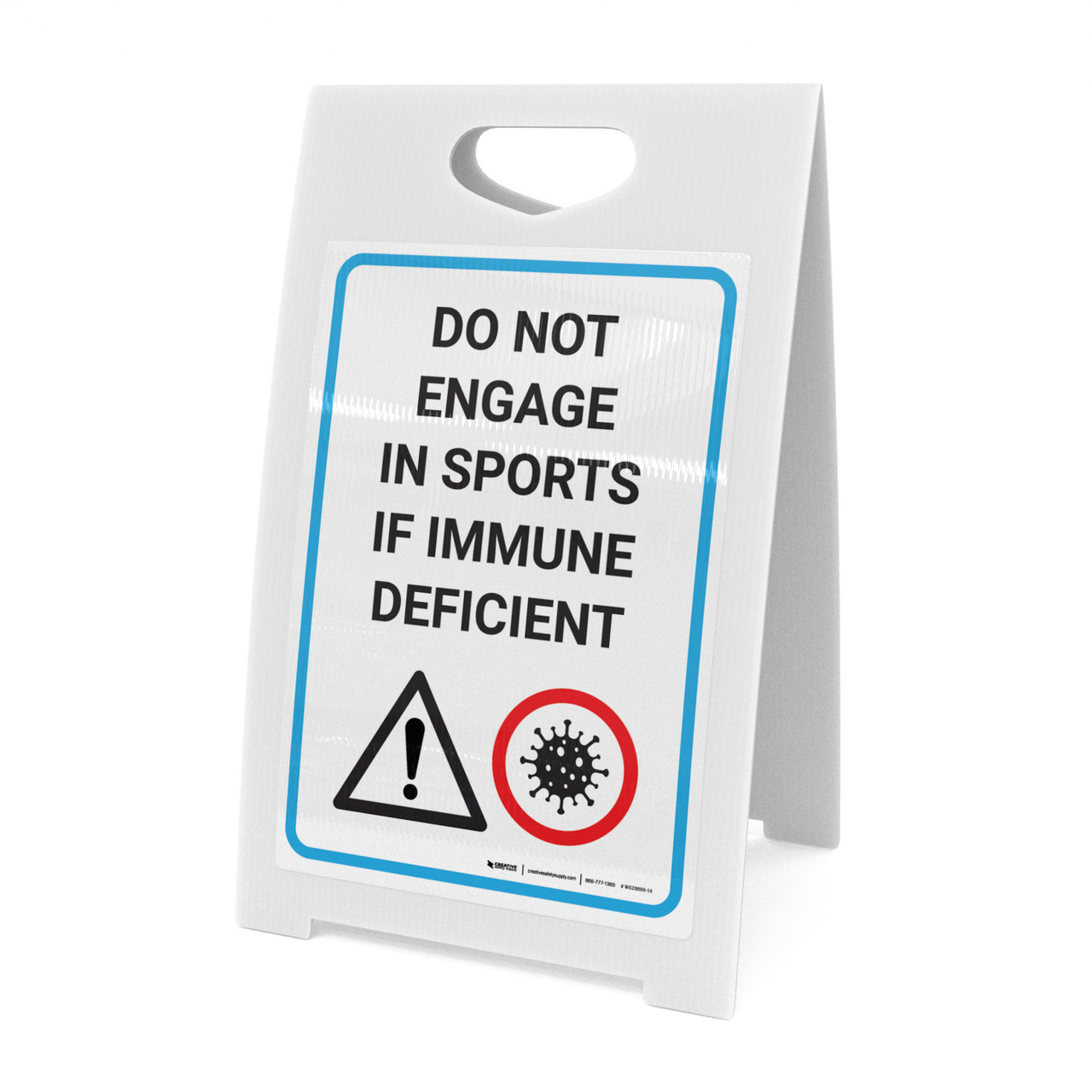 Do Not Engage In Sports If Immune Deficient with Icon - A-Frame Sign