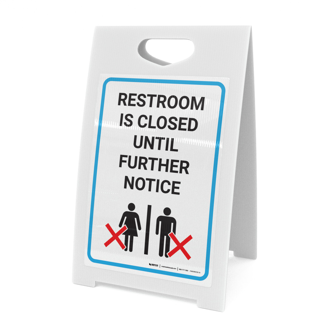 Restroom Is Closed Until Further Notice with Icon - A-Frame Sign
