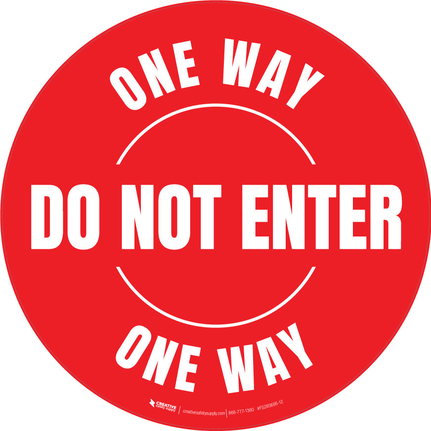 Do Not Enter One Way Circular (Red) - Floor Sign