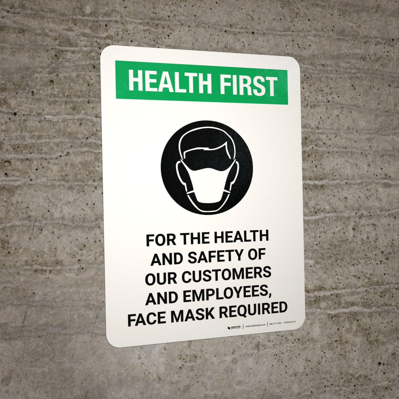 Health First: For The Health Of Our Customers Face Mask Required with ...