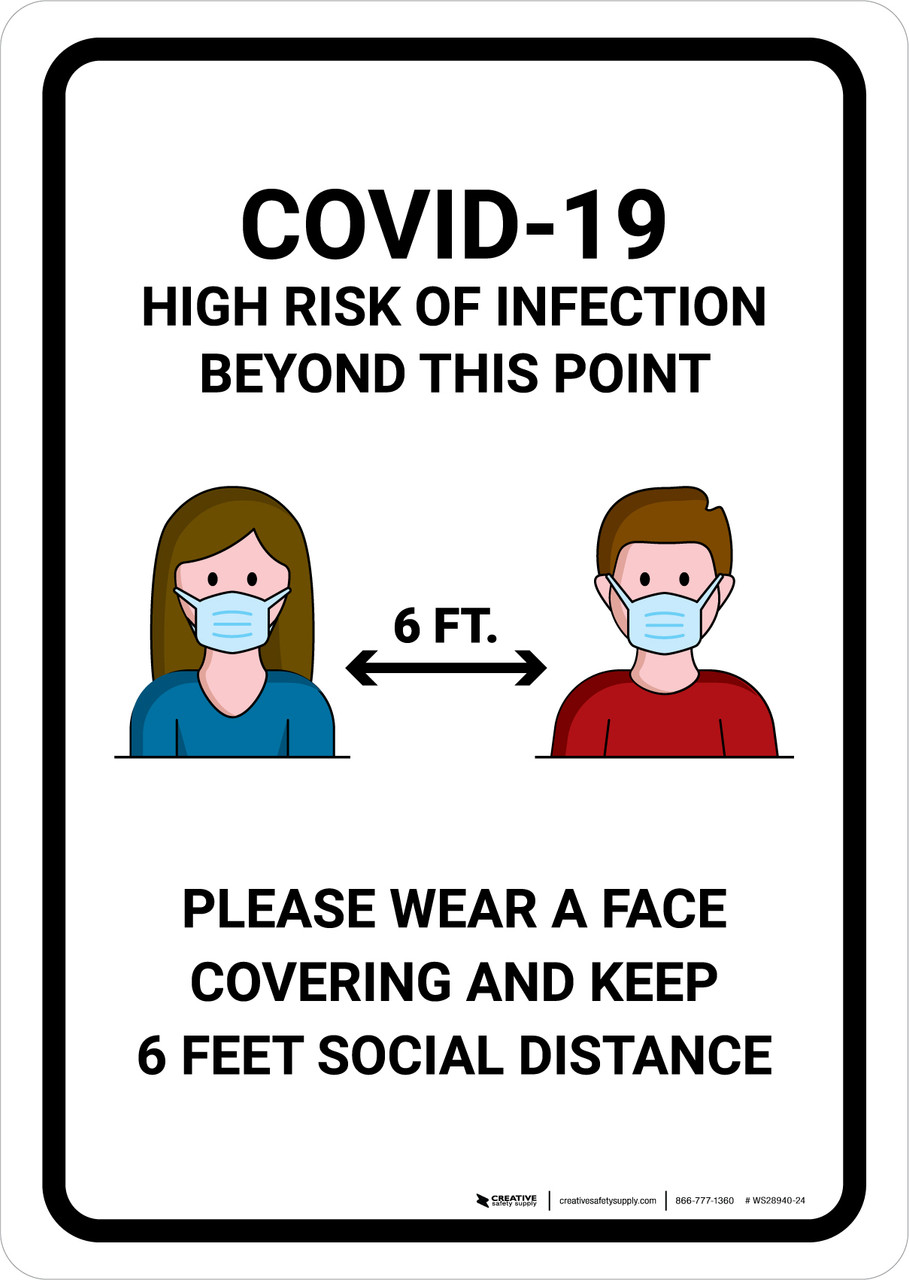 COVID-19 High Risk Of Infection with Icons Portrait - Wall Sign