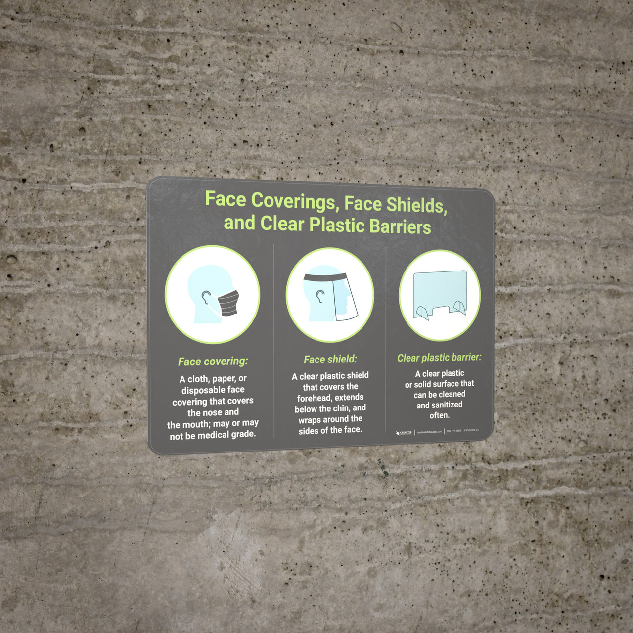 Face Coverings Face Shields and Clear Plastic Barriers with Icons Gray ...