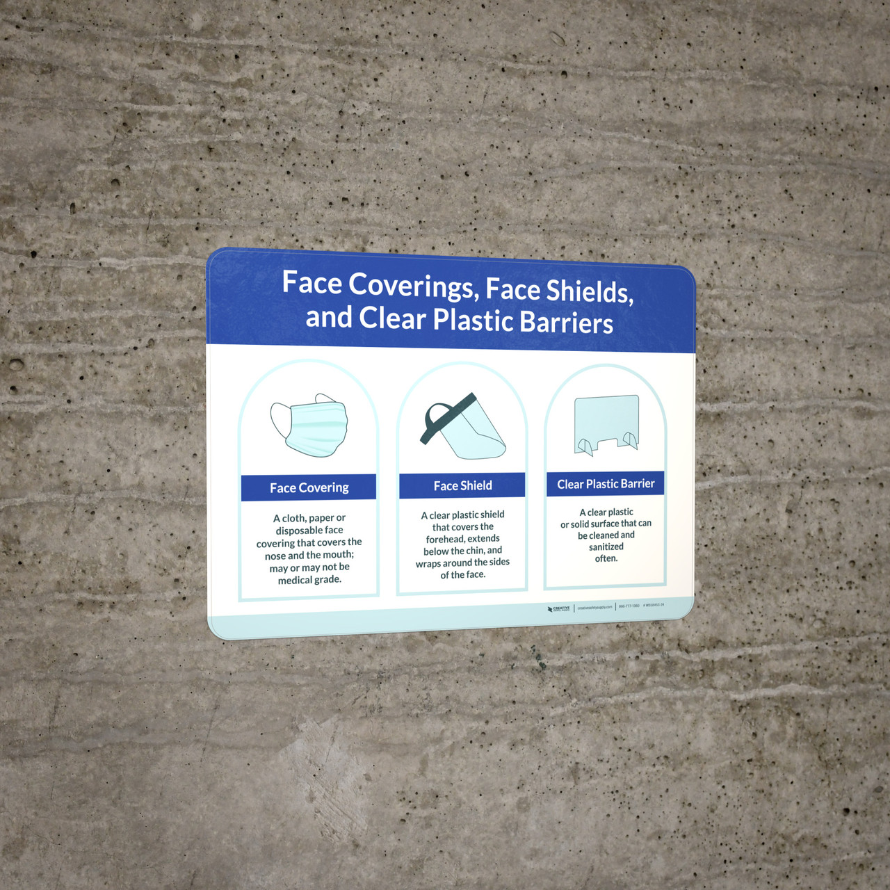 Face Coverings Face Shields and Clear Plastic Barriers with Icons ...