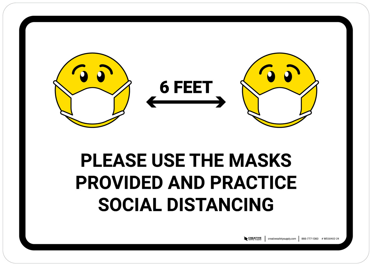 Please Use Masks Provided And Practice Social Distancing with Emojis ...