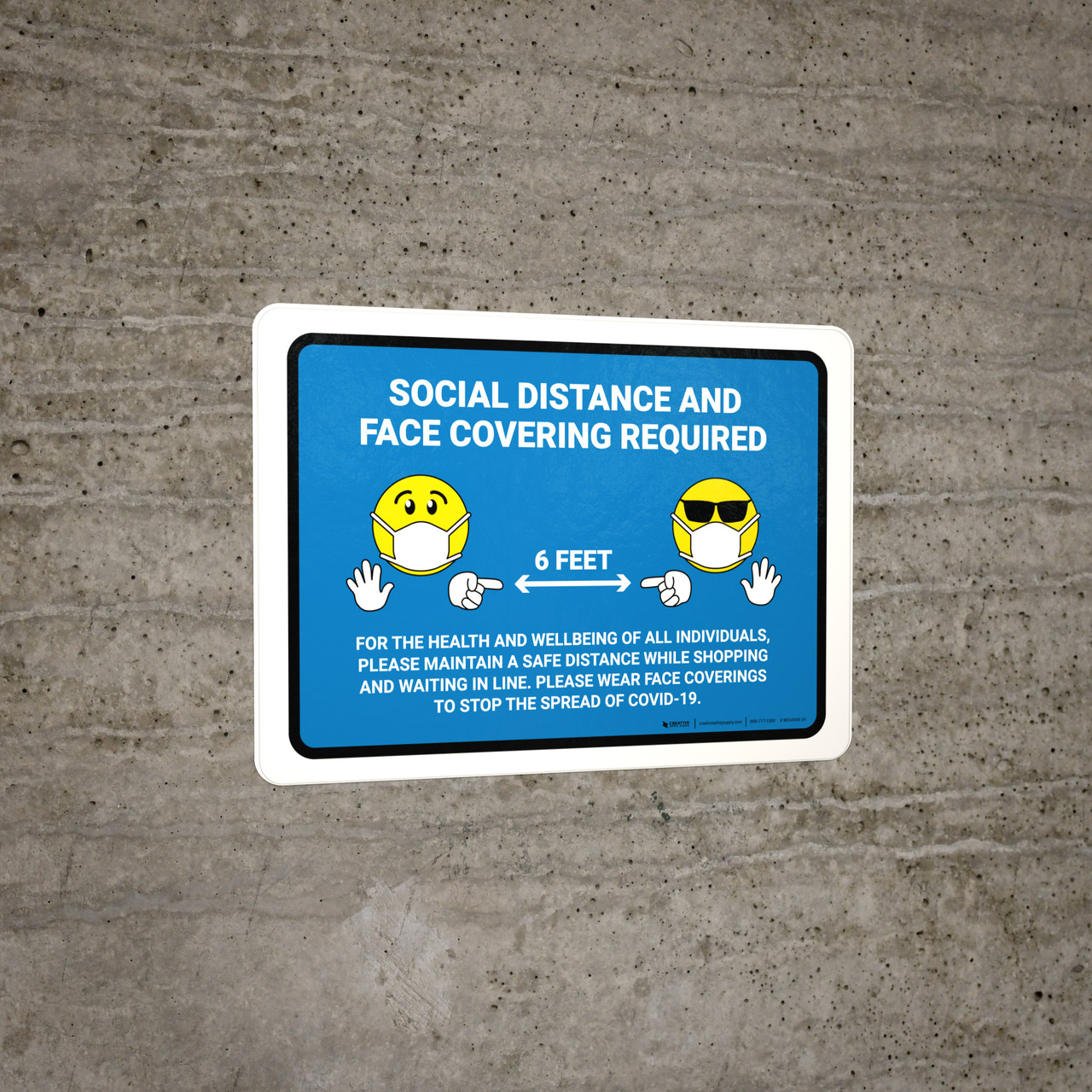 Social Distance And Face Covering Required While Shopping with Emojis ...