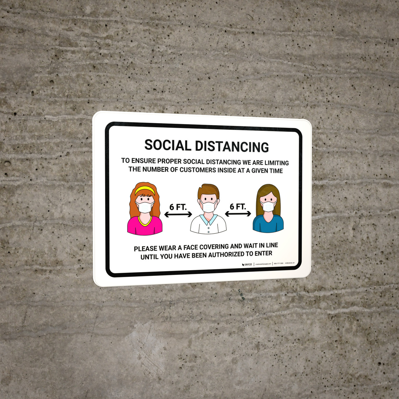 Social Distancing To Ensure Health And Safety Of Customers with Icons ...