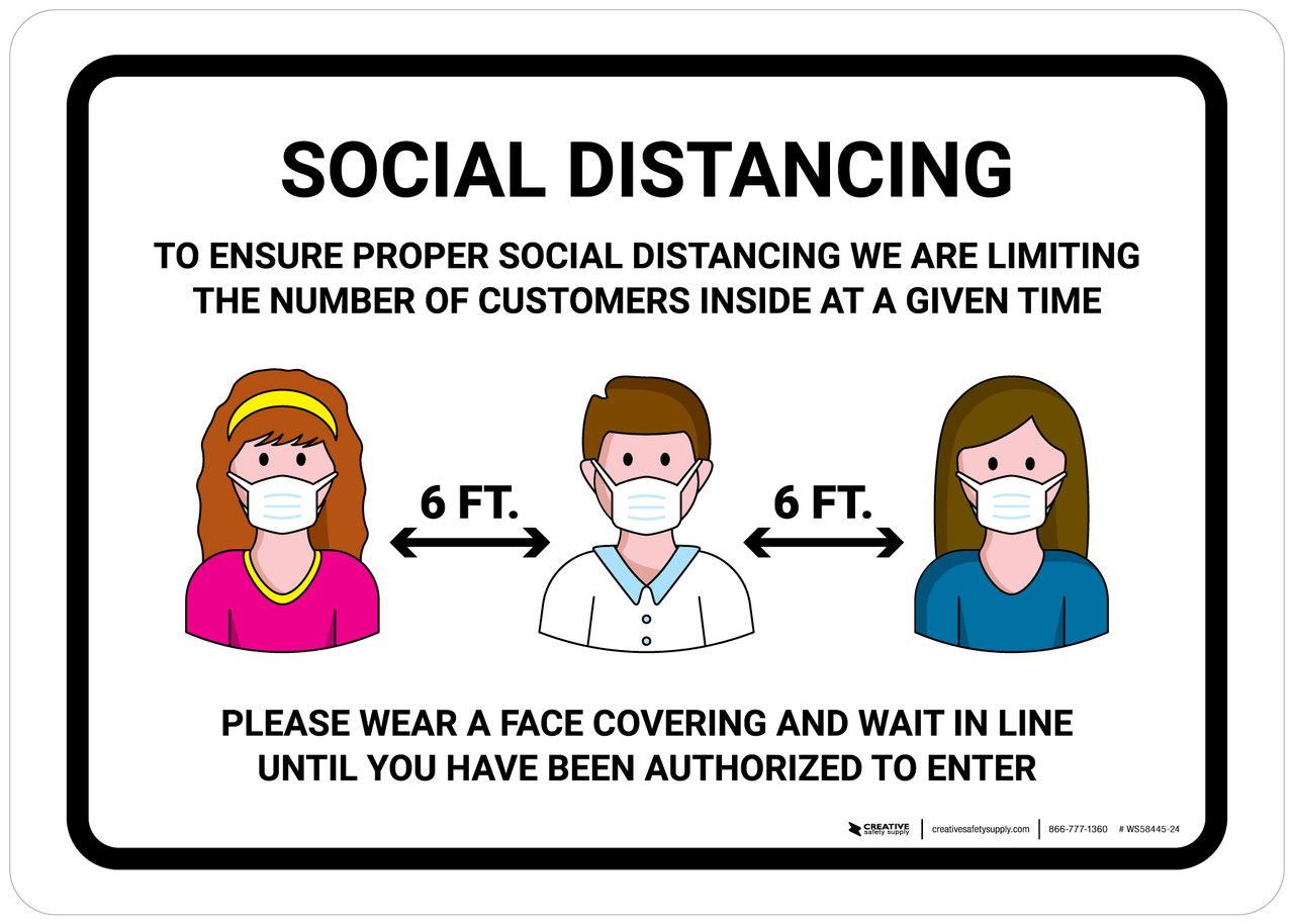 Social Distancing To Ensure Health And Safety Of Customers with Icons ...