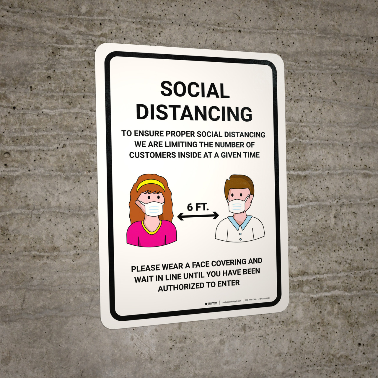 Social Distancing To Ensure Health And Safety Of Customers with Icons ...