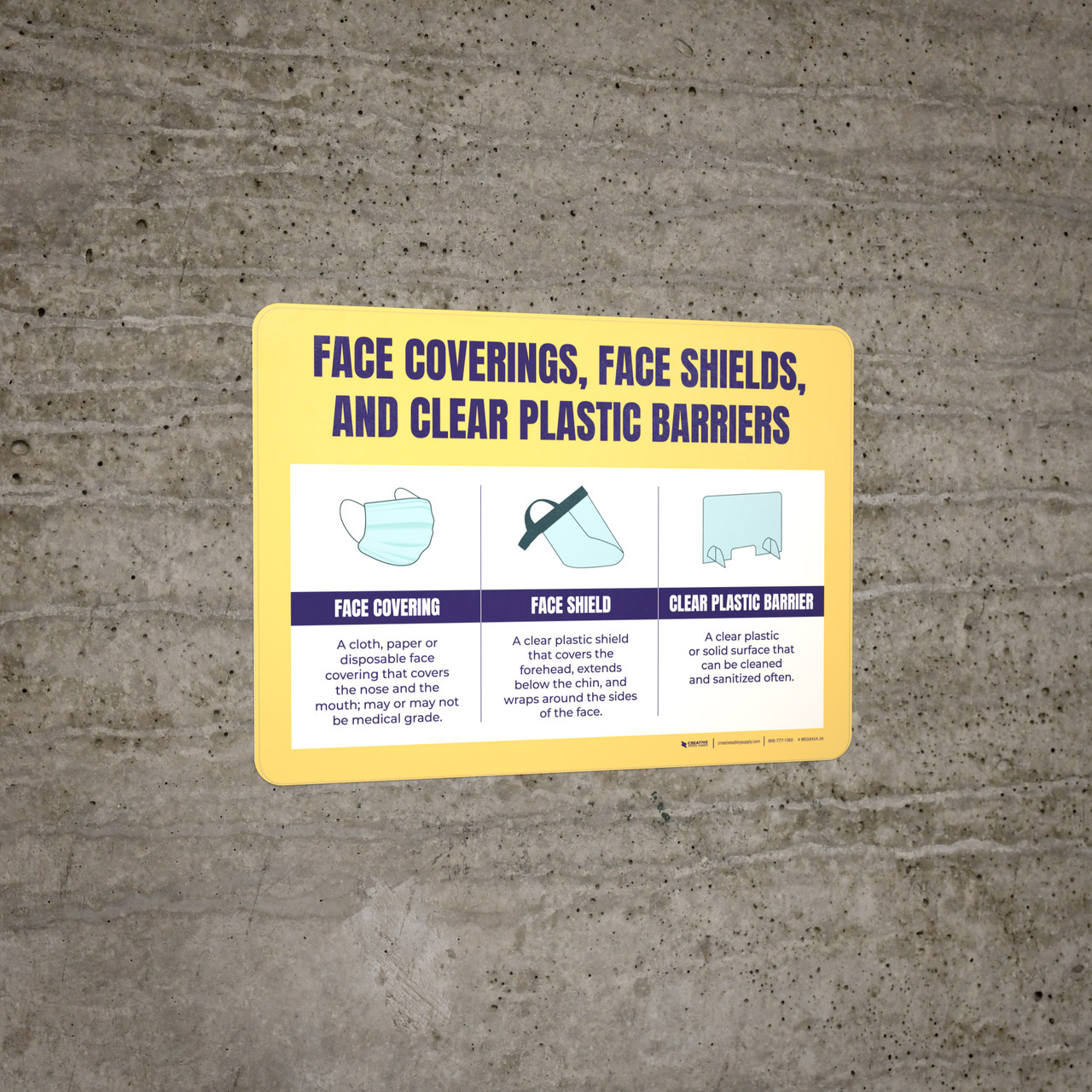 Face Coverings Face Shields and Clear Plastic Barriers with Icons ...