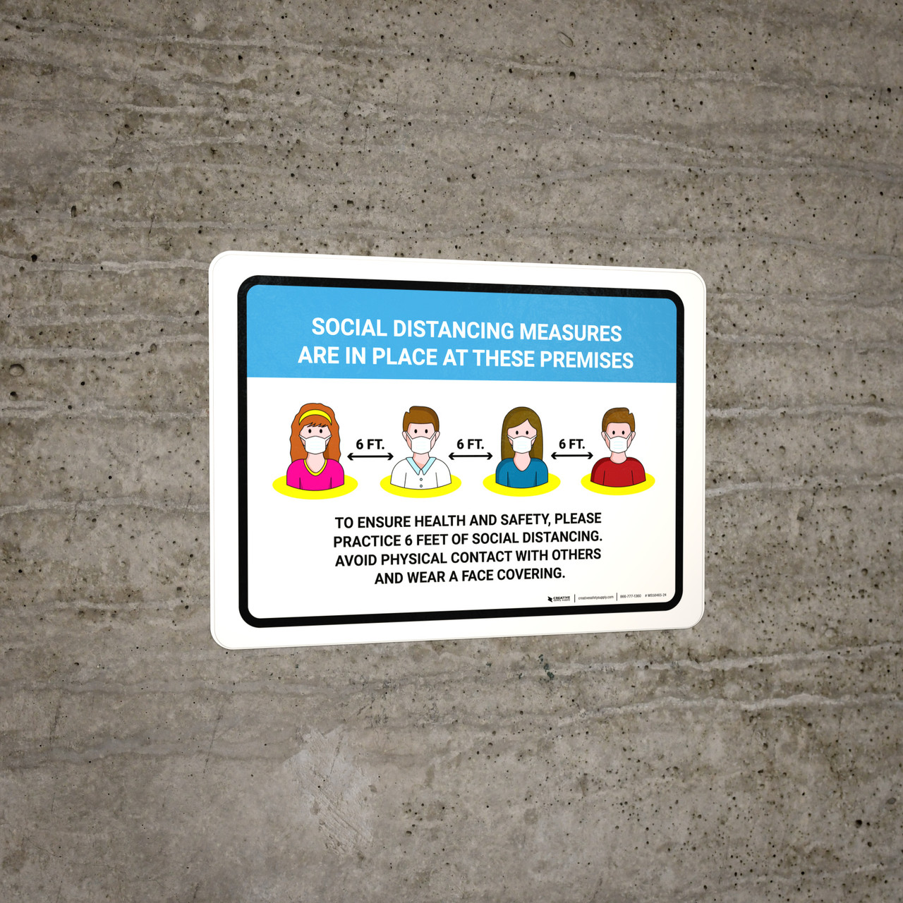 Social Distancing Measures Are In Place At These Premises with Icons ...