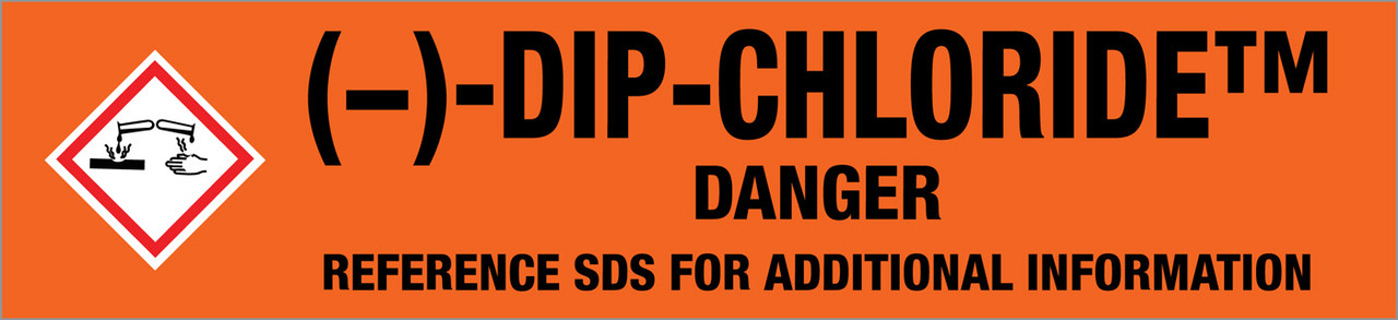 (−)-DIP-Chloride™ [CAS# 85116-37-6] - GHS Pipe Marking Label