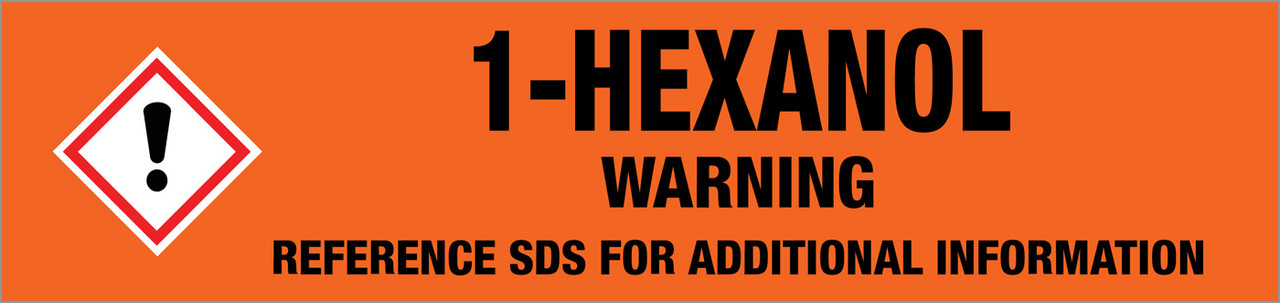 1-Hexanol [CAS# 111-27-3] - GHS Pipe Marking Label