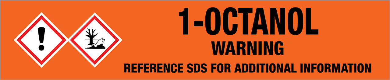 1-Octanol [CAS# 111-87-5] - GHS Pipe Marking Label