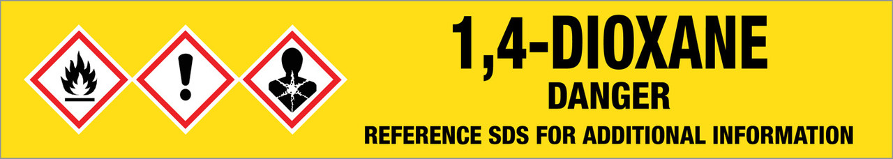 1,4-Dioxane [CAS# 123-91-1] - GHS Pipe Marking Label | Creative Safety ...
