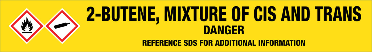 2-Butene, Mixture of cis and trans [CAS# 107-01-7] - GHS Pipe Marking Label