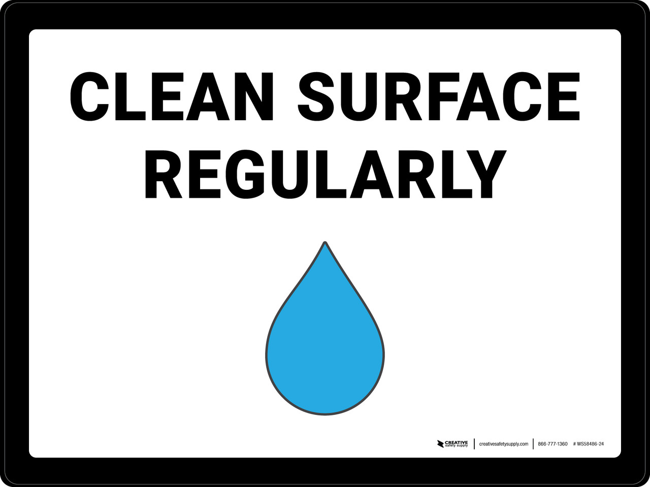 Clean Surface Regularly with Emoji Landscape - Wall Sign