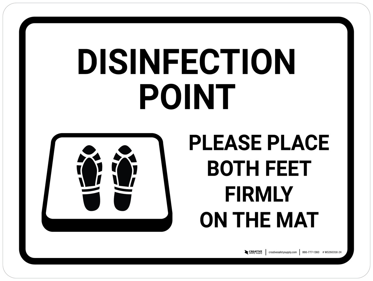 Disinfection Point with Icon Landscape - Wall Sign | Creative Safety Supply