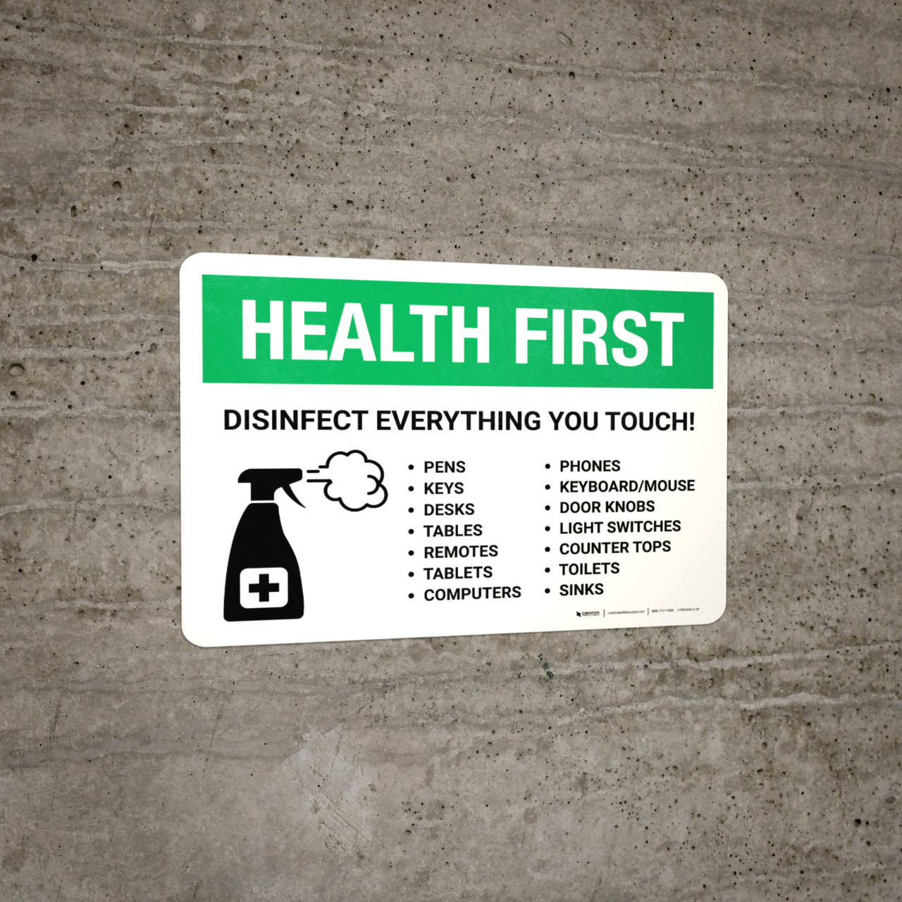 Health First: Disinfect Everything You Touch with Icon Landscape - Wall ...