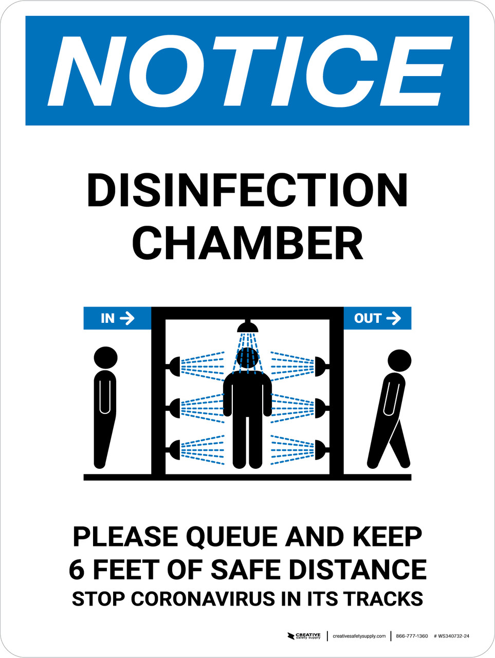 Notice: Disinfection Chamber with Icon Portrait - Wall Sign