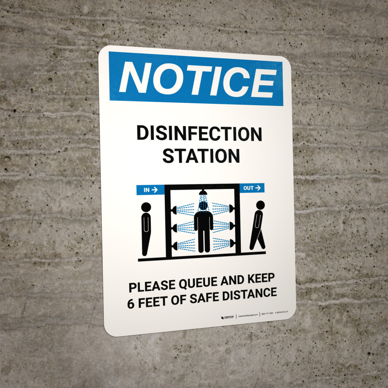 Notice: Disinfection Station with Icon Portrait - Wall Sign | Creative ...