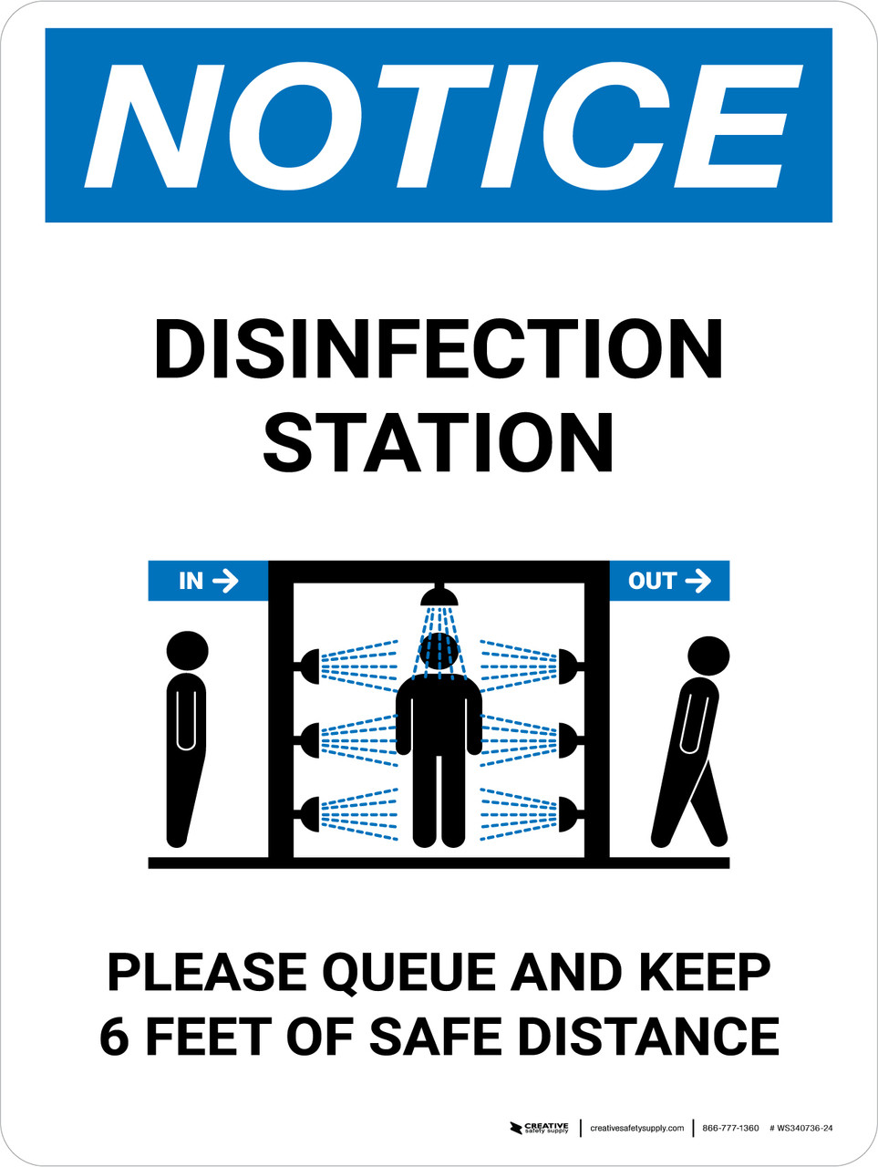 Notice: Disinfection Station with Icon Portrait - Wall Sign | Creative ...