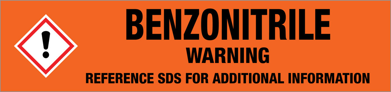 Benzonitrile [CAS# 100-47-0] - GHS Pipe Marking Label | Creative Safety ...