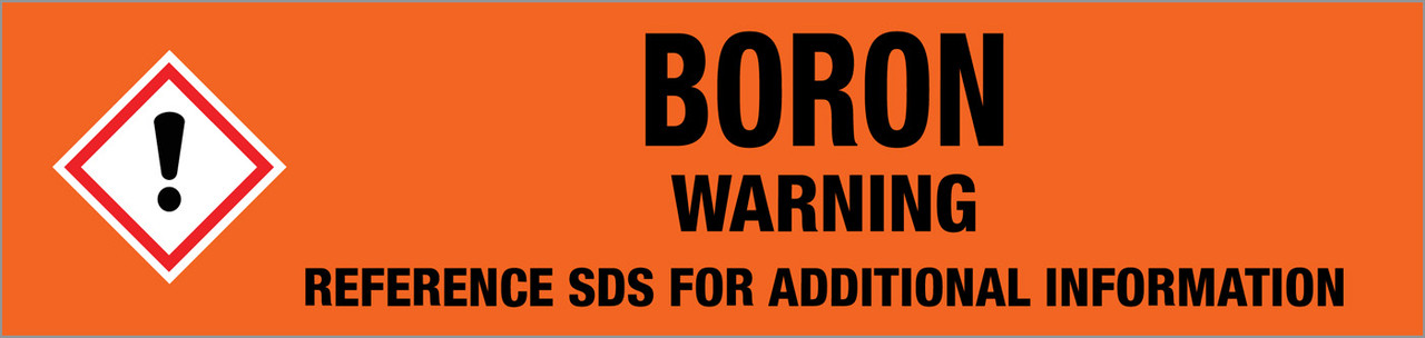 Boron [CAS# 7440-42-8] - GHS Pipe Marking Label | Creative Safety Supply
