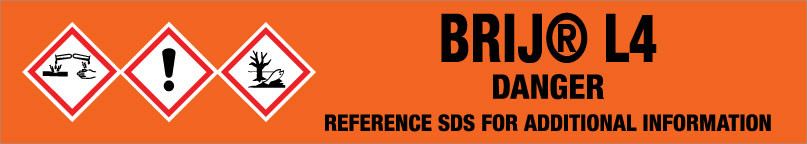 Brij¬Æ L4 [CAS# 9002-92-0] - GHS Pipe Marking Label | Creative Safety ...