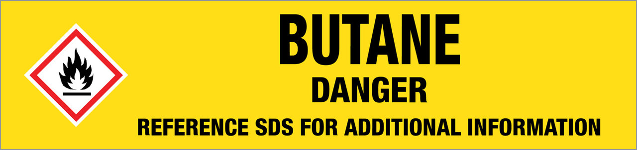Butane [CAS# 106-97-8] - GHS Pipe Marking Label