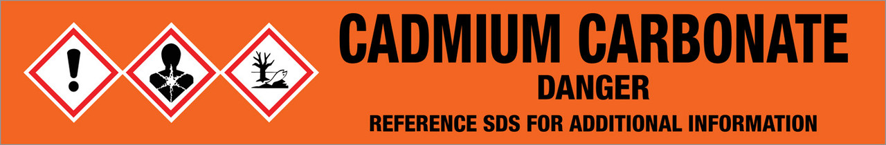 Cadmium Carbonate [CAS# 513-78-0] - GHS Pipe Marking Label