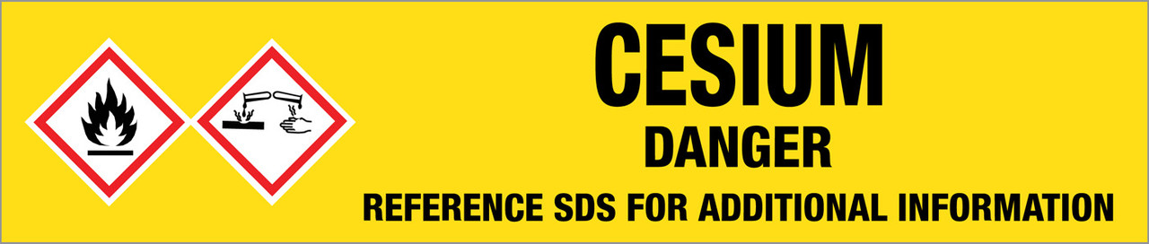 Cesium [CAS# 7440-46-2] - GHS Pipe Marking Label | Creative Safety Supply