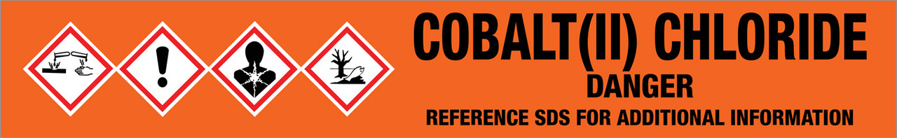 Cobalt(Ii) Chloride [CAS# 7646-79-9] - GHS Pipe Marking Label ...