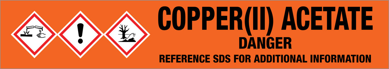 Copper(Ii) Acetate [CAS# 142-71-2] - GHS Pipe Marking Label