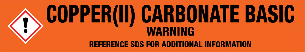 Copper(Ii) Carbonate Basic [CAS# 12069-69-1] - GHS Pipe Marking Label