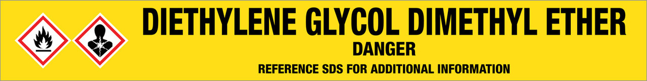 Diethylene Glycol Dimethyl Ether [CAS# 111-96-6] - GHS Pipe Marking Label