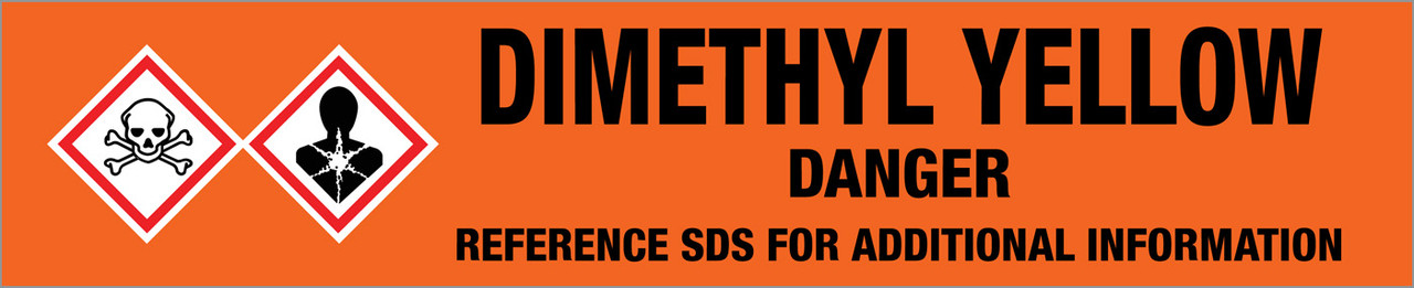Dimethyl Yellow [CAS# 60-11-7] - GHS Pipe Marking Label | Creative ...