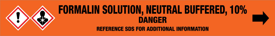 Formalin Solution, Neutral Buffered, 10% - GHS Pipe marking Label