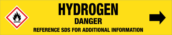 Hydrogen [CAS# 1333-74-0] - GHS Pipe Marking Label