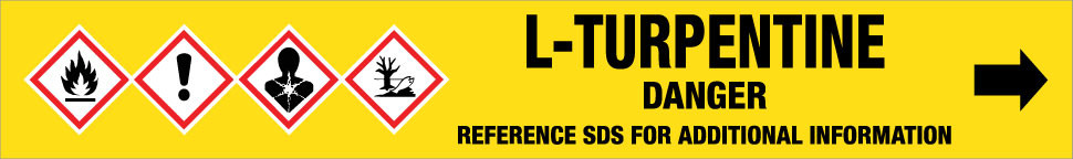 L-Turpentine [CAS# 8006-64-2] - GHS Pipe Marking Label | Creative ...