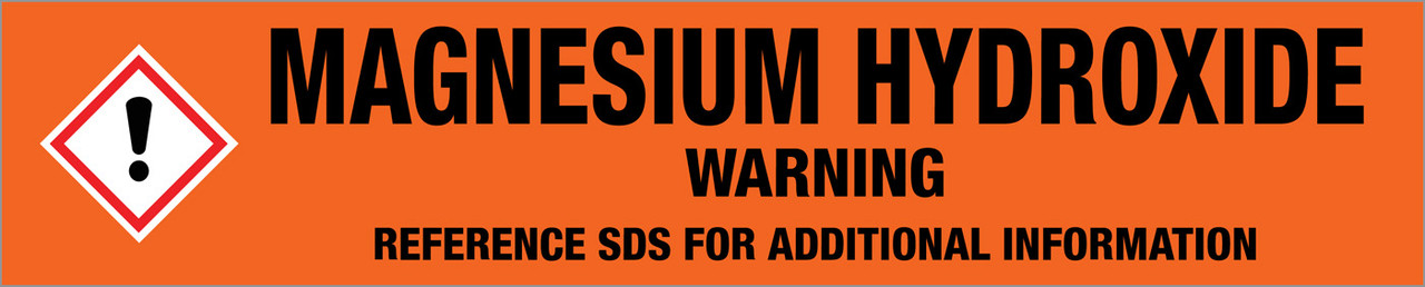 Magnesium Hydroxide [CAS# 1309-42-8] - GHS Pipe Marking Label ...