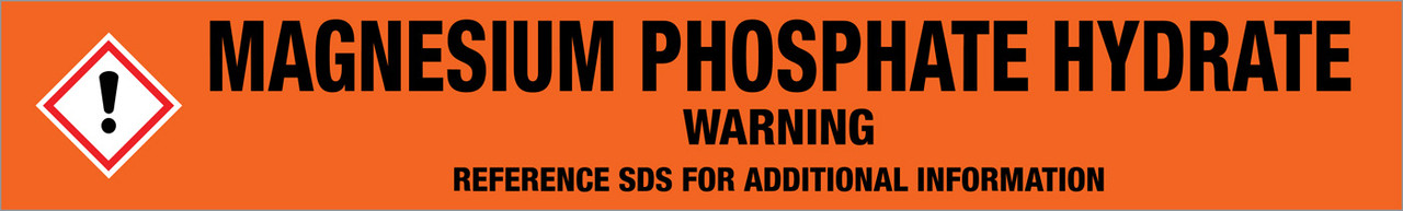 Magnesium Phosphate Hydrate [CAS# 53408-95-0] - GHS Pipe Marking Label ...