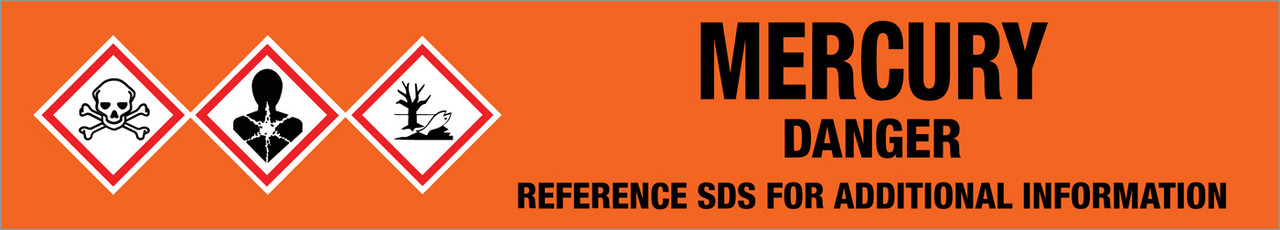 Mercury [CAS# 7439-97-6] - GHS Pipe Marking Label
