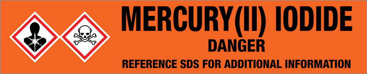 Mercury(II) Iodide [CAS# 7774-29-0] - GHS Pipe Marking Label