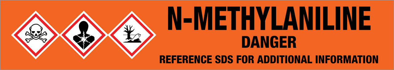 N-Methylaniline [CAS# 100-61-8] - GHS Pipe Marking Label