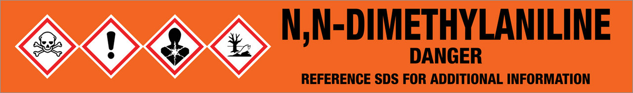 N,N-Dimethylaniline [CAS# 121-69-7] - GHS Pipe Marking Label