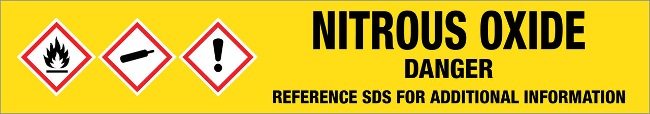 Nitrous Oxide [CAS# 10024-97-2] - GHS Pipe Marking Label