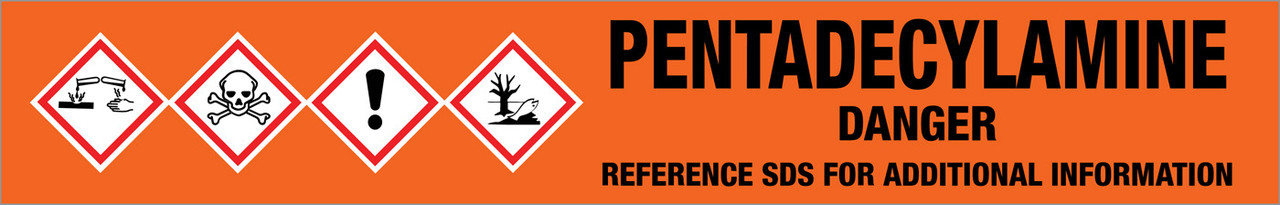 Pentadecylamine [CAS# 2570-26-5] - GHS Pipe Marking Label | Creative ...
