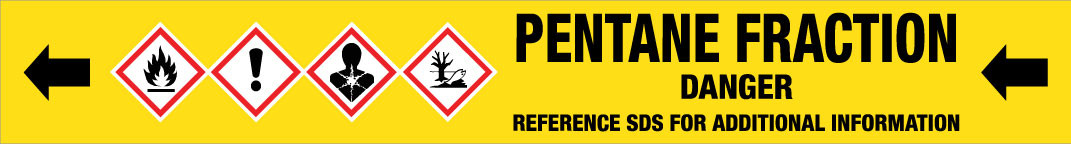 Pentane Fraction - GHS Pipe Marking Label | Creative Safety Supply
