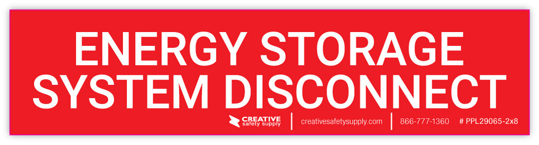 Energy Storage System Disconnect - Arc Flash Label