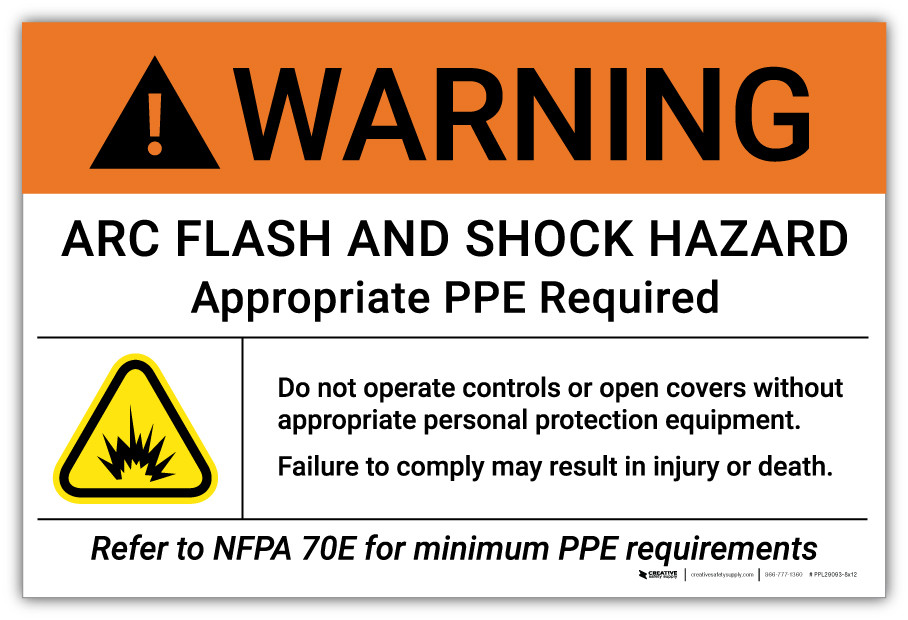 Warning: Arc Flash And Shock Hazard Do Not Operate Controls or Open ...